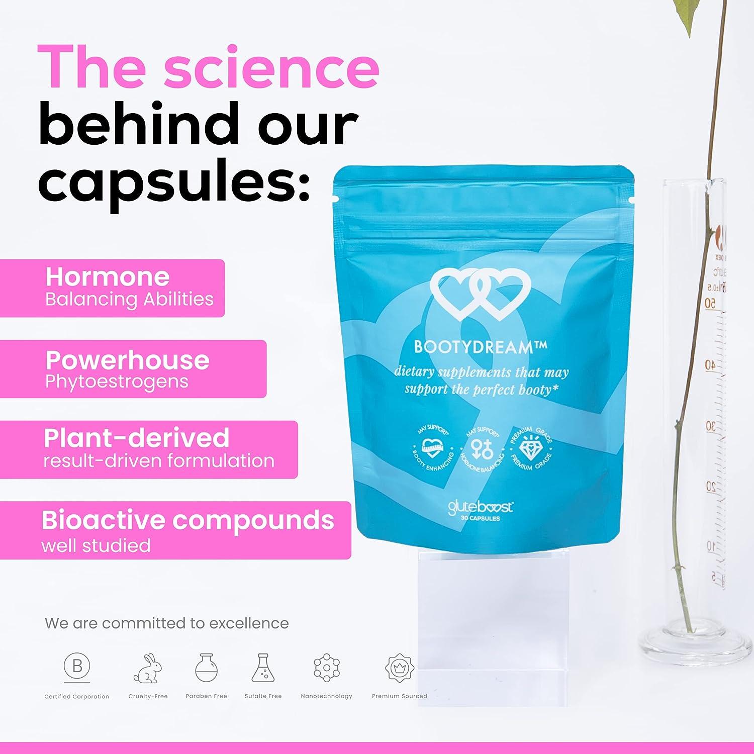 Gluteboost BootyDream Glute Supplement - Women's Nutritional Caplets ...