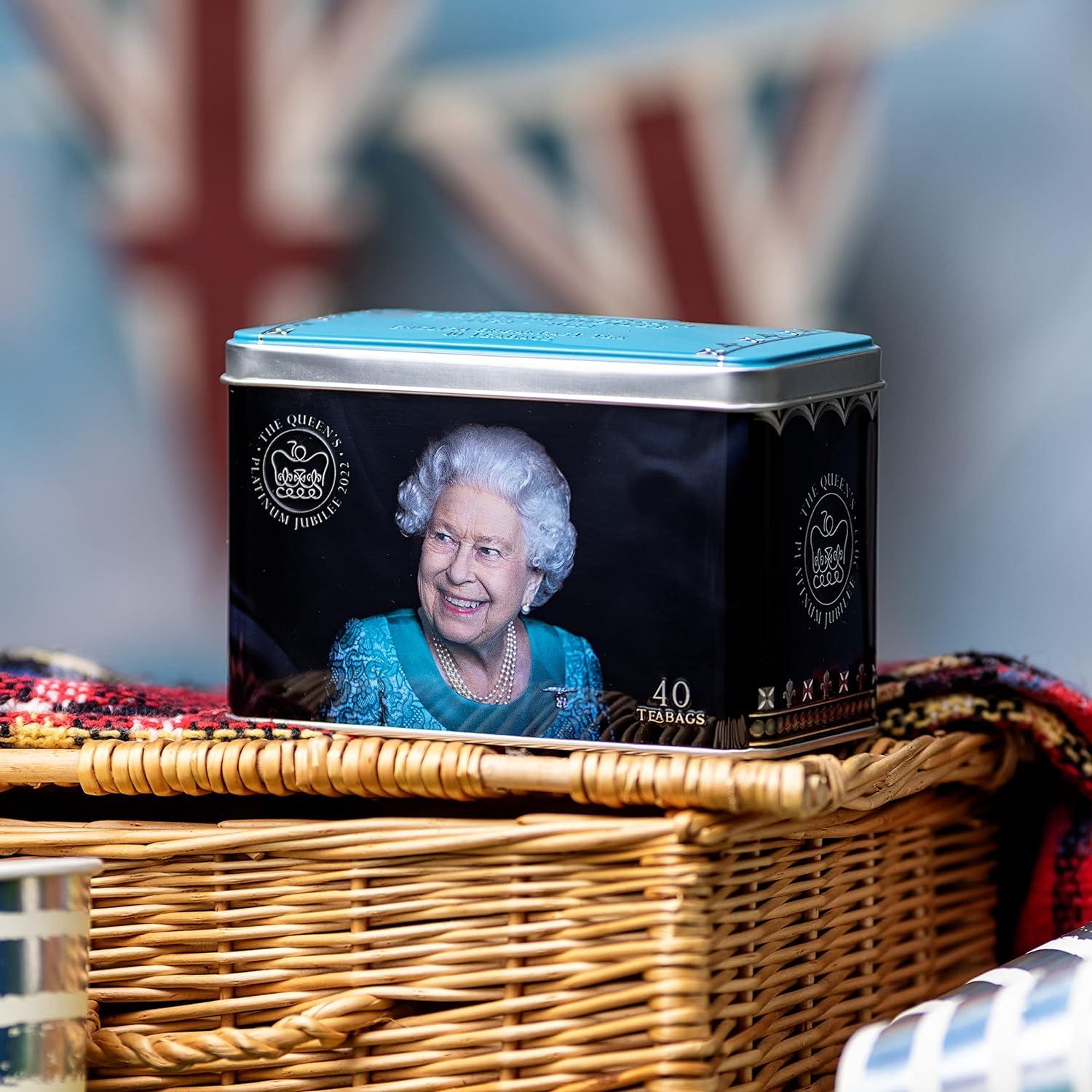 Queen Elizabeth II Jubilee 2022 Commemorative Tea Tin with 40 English ...