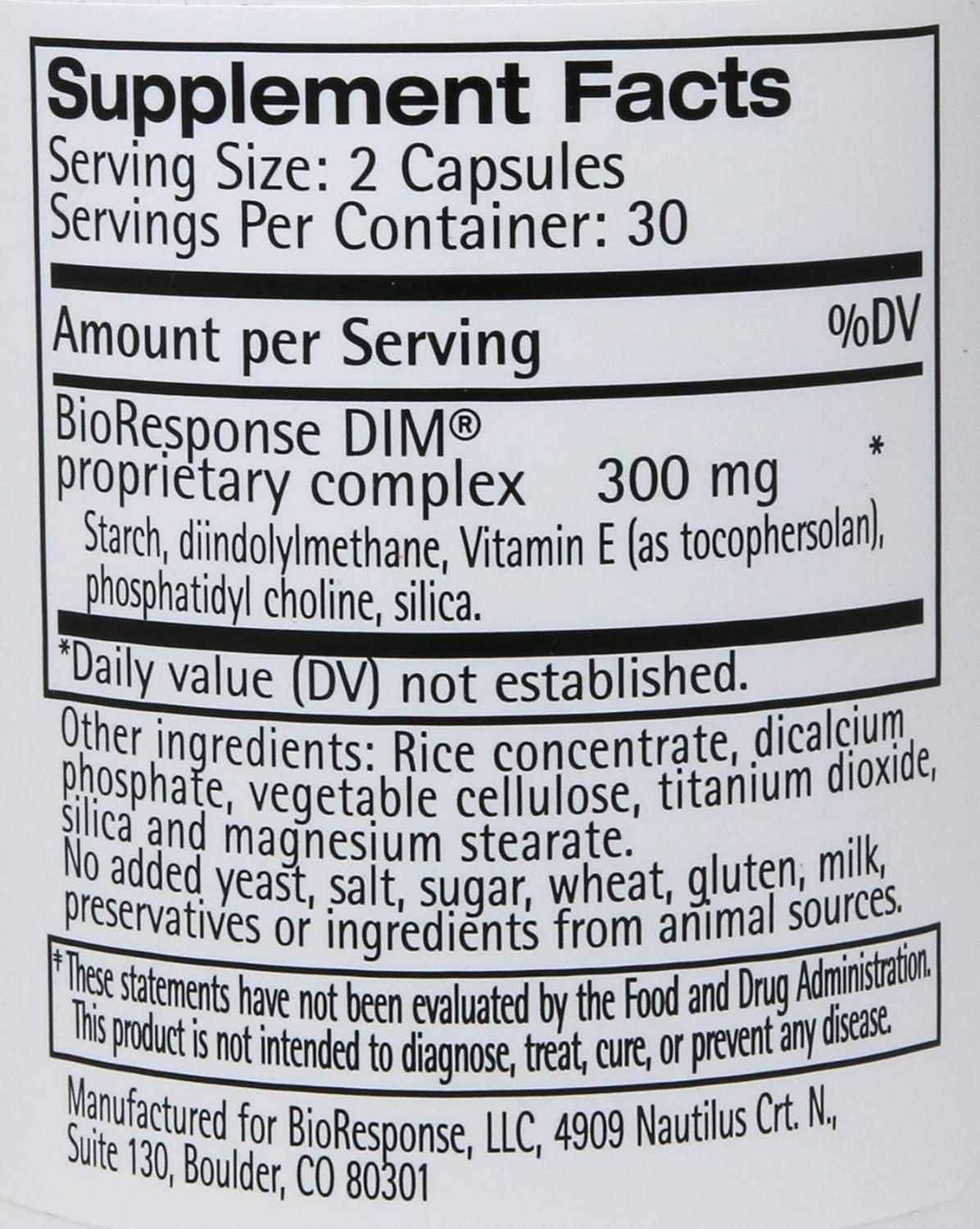 BioResponse DIM 150mg - 120 Capsules | Hormone Balancer & Estrogen ...