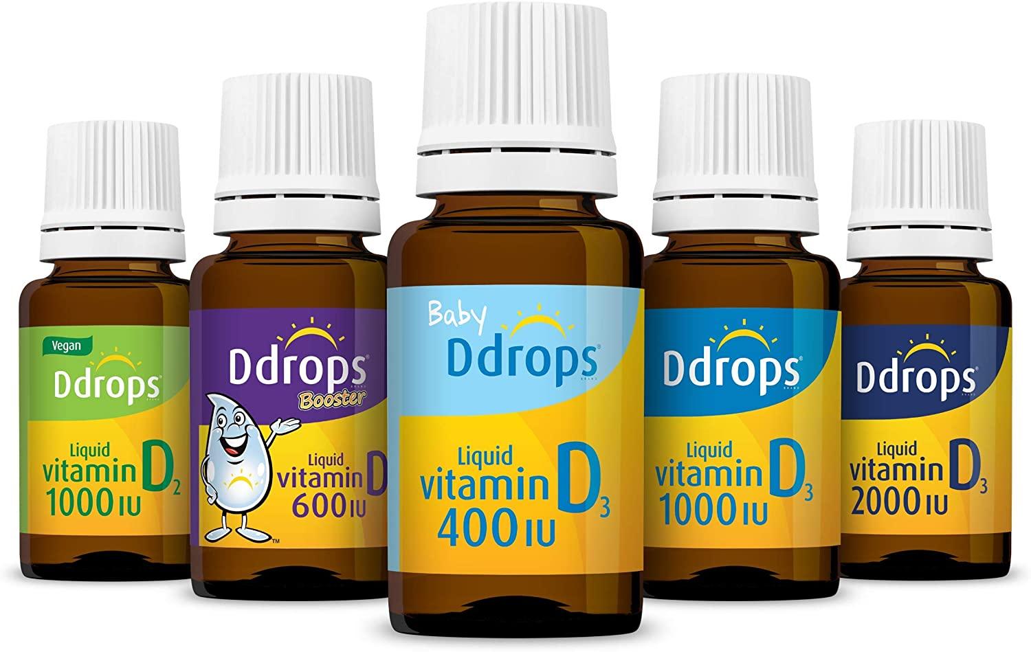 Ddrops Booster Liquid Vitamin D3 600 IU - 100 Drops (2.8 ml) for ...