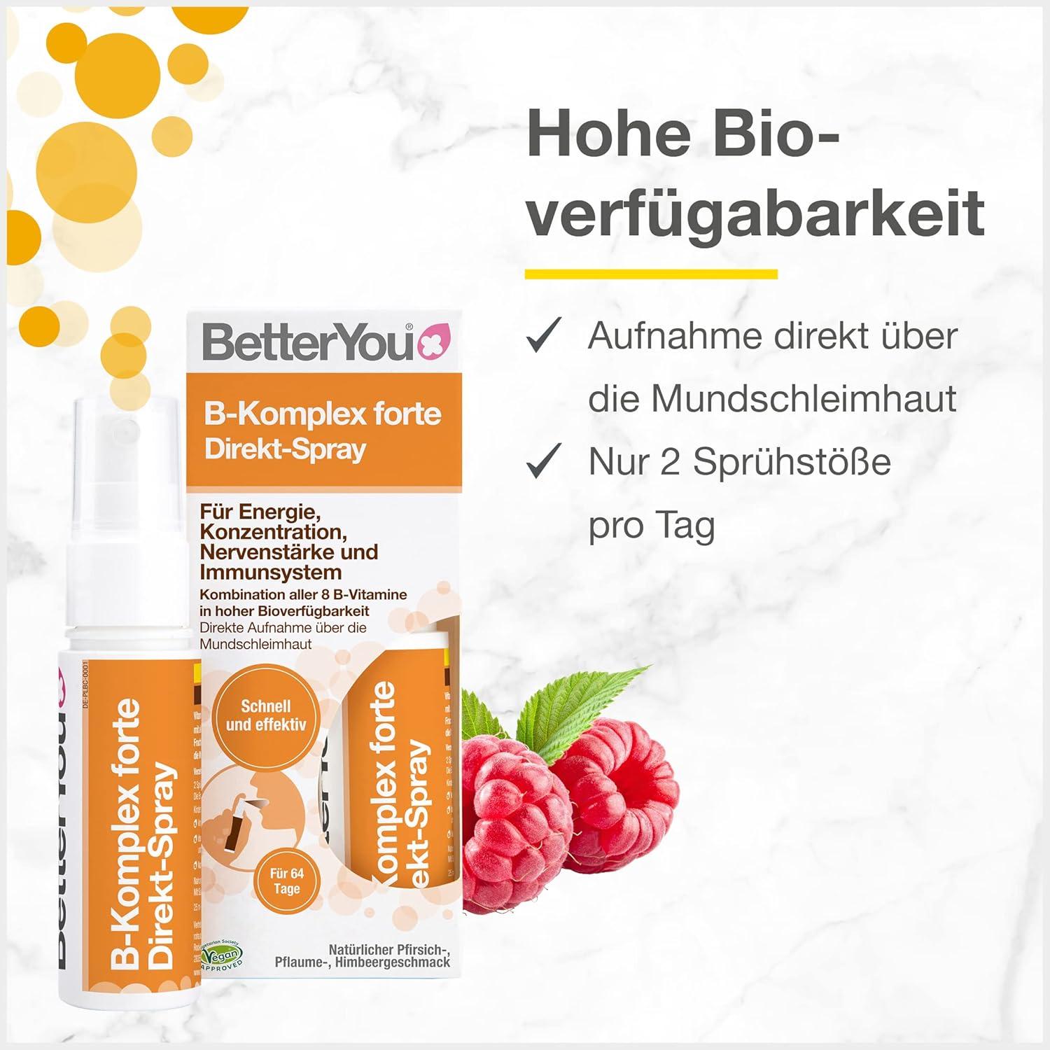 BetterYou Vitamin B Complex Forte Spray - High Bioavailability Oral ...