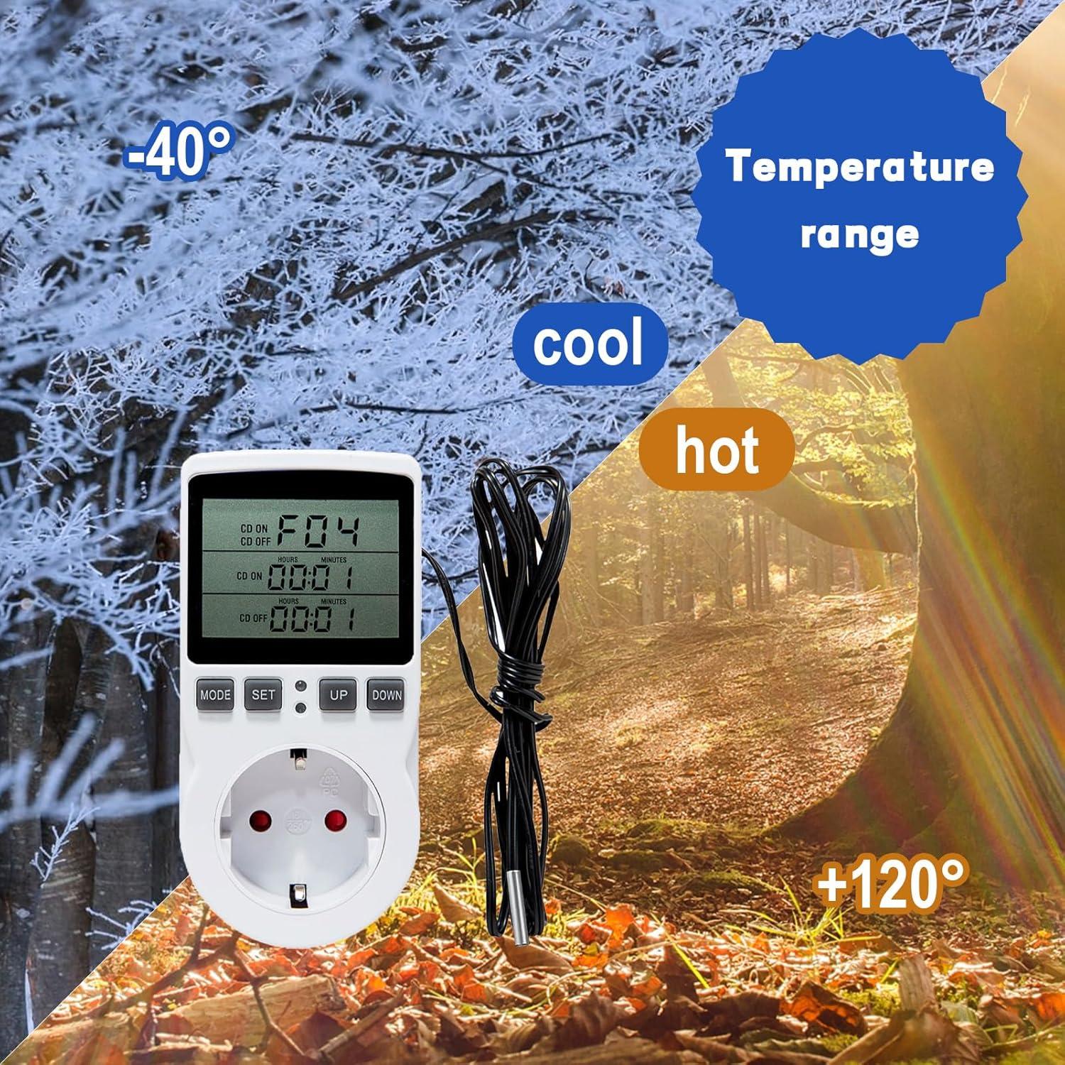 Temperature Controller Socket 230V - Digital Thermostat with Timer for ...