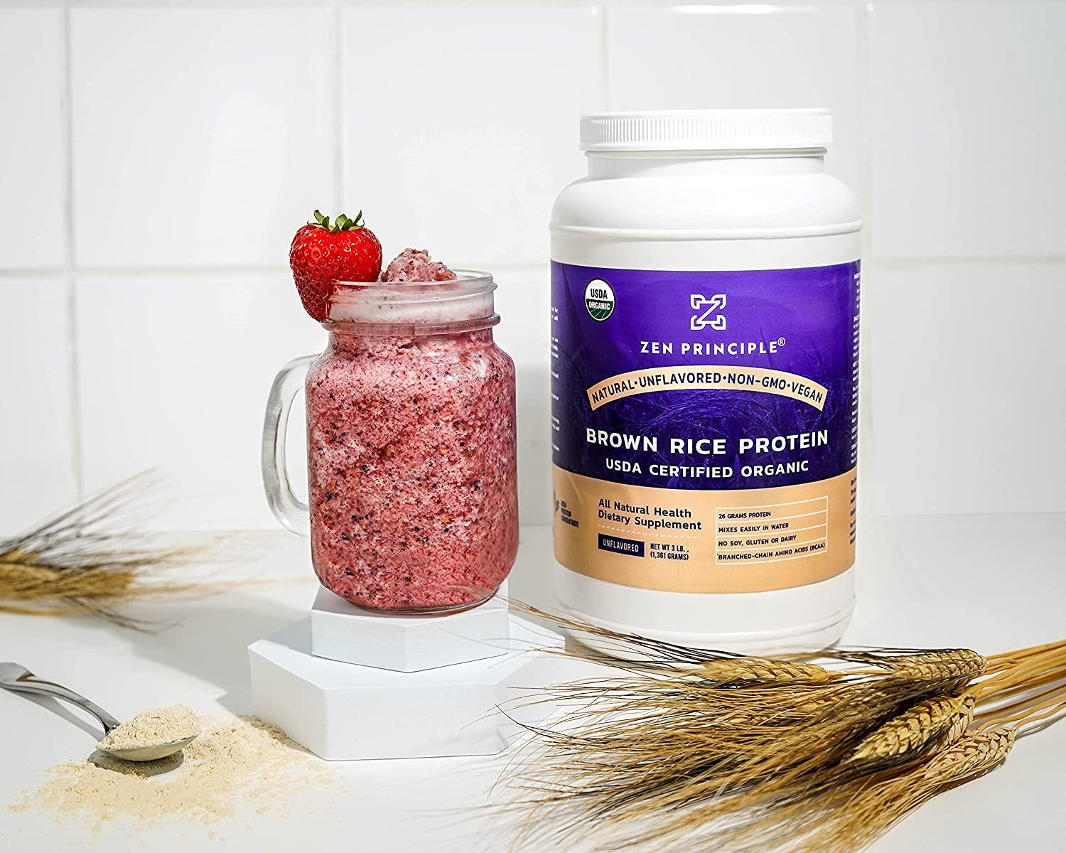 Organic Brown Rice Protein Powder 3 LB - USDA Certified, Unflavored ...