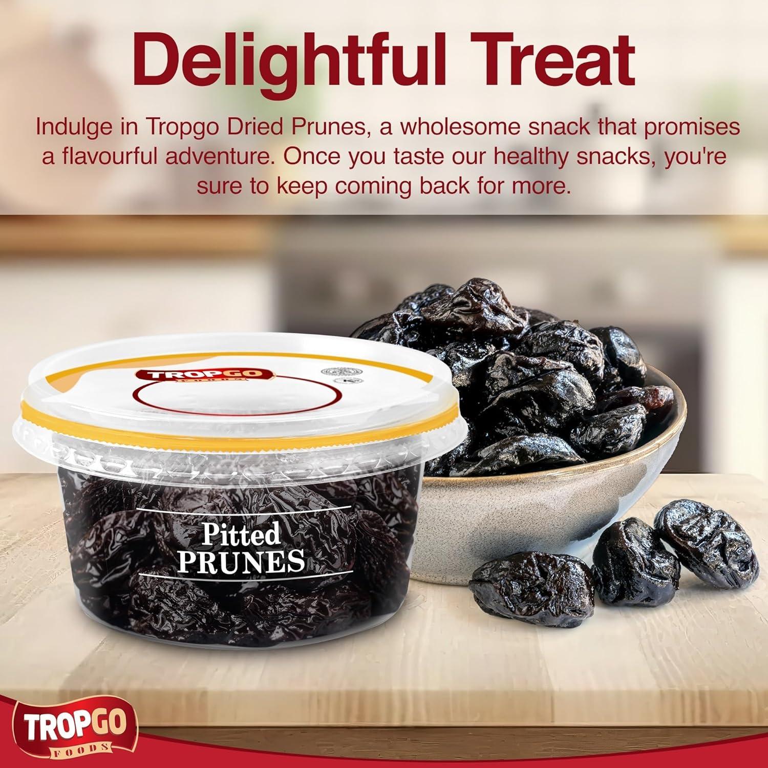 Tropgo Pitted Prunes 220g - Dried Fruit in Resealable and Recyclable ...