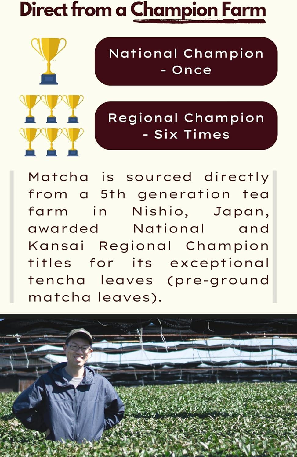 Nishio Single Origin Matcha 30g - Ceremonial Grade Green Tea Powder ...