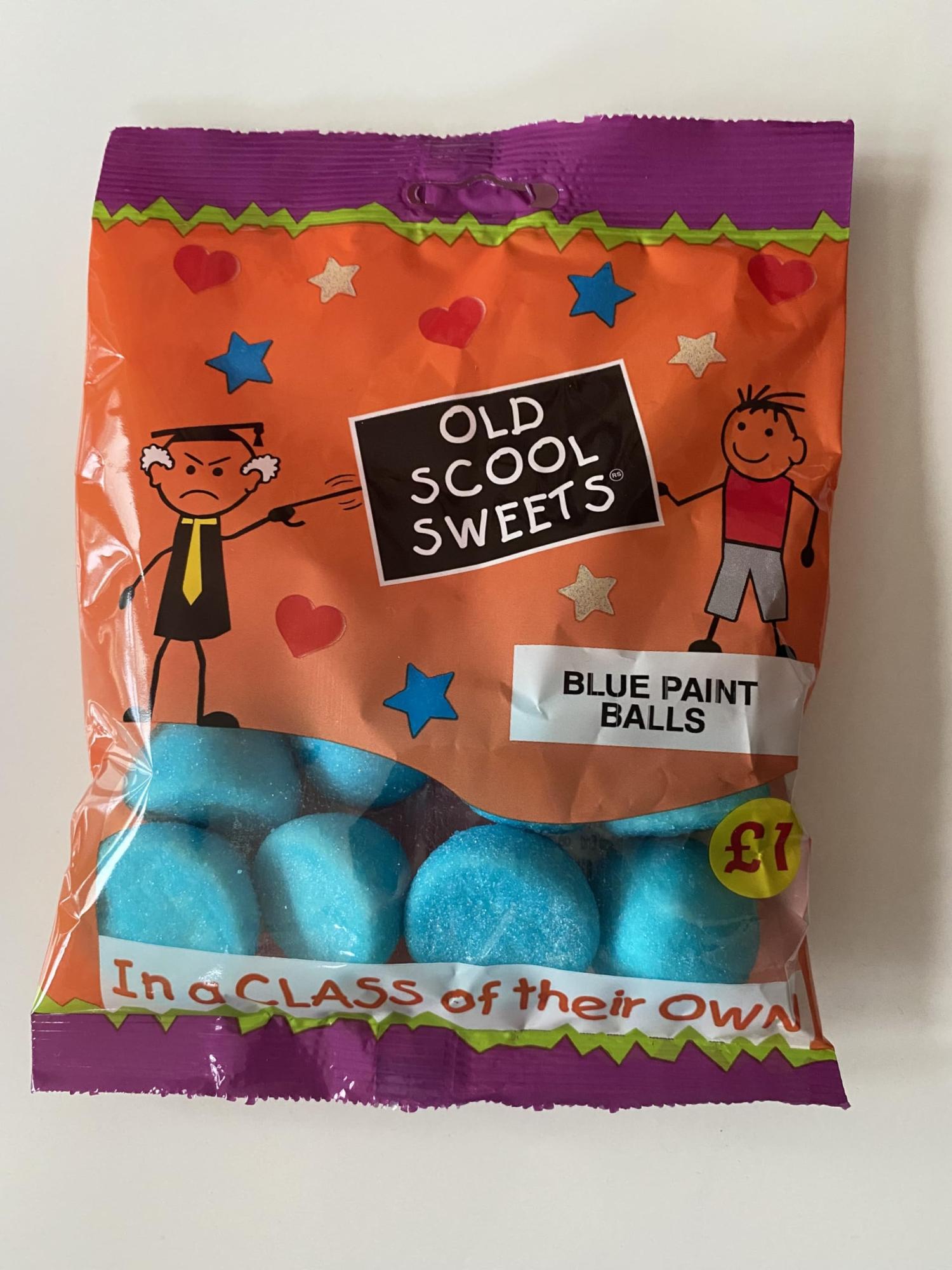 Old Scool Sweets Blue Paint Balls 60g 1 Range | Buy Now with Express ...
