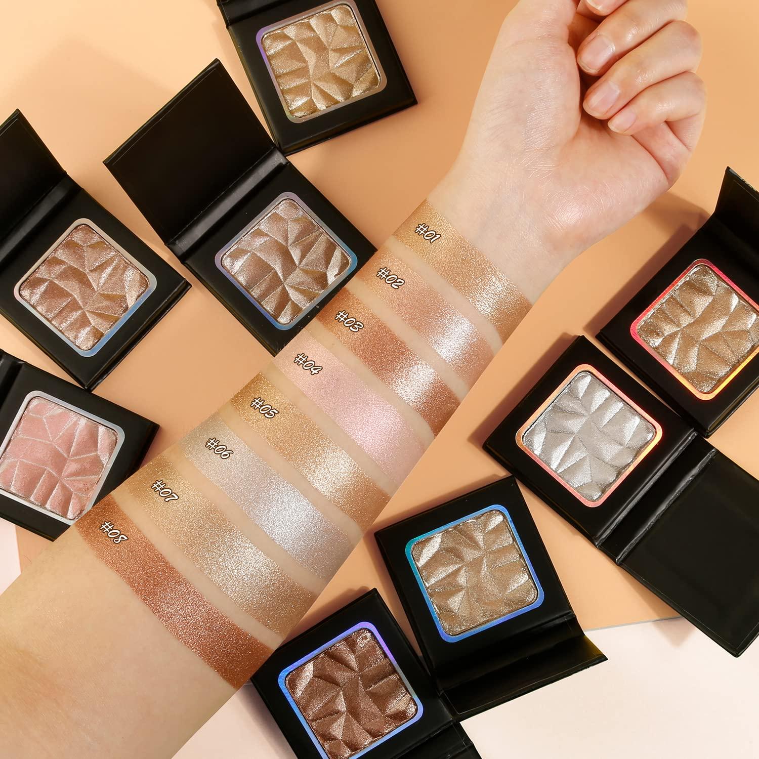 White Silver Glitter Highlighter Makeup Palette - Highly Pigmented ...