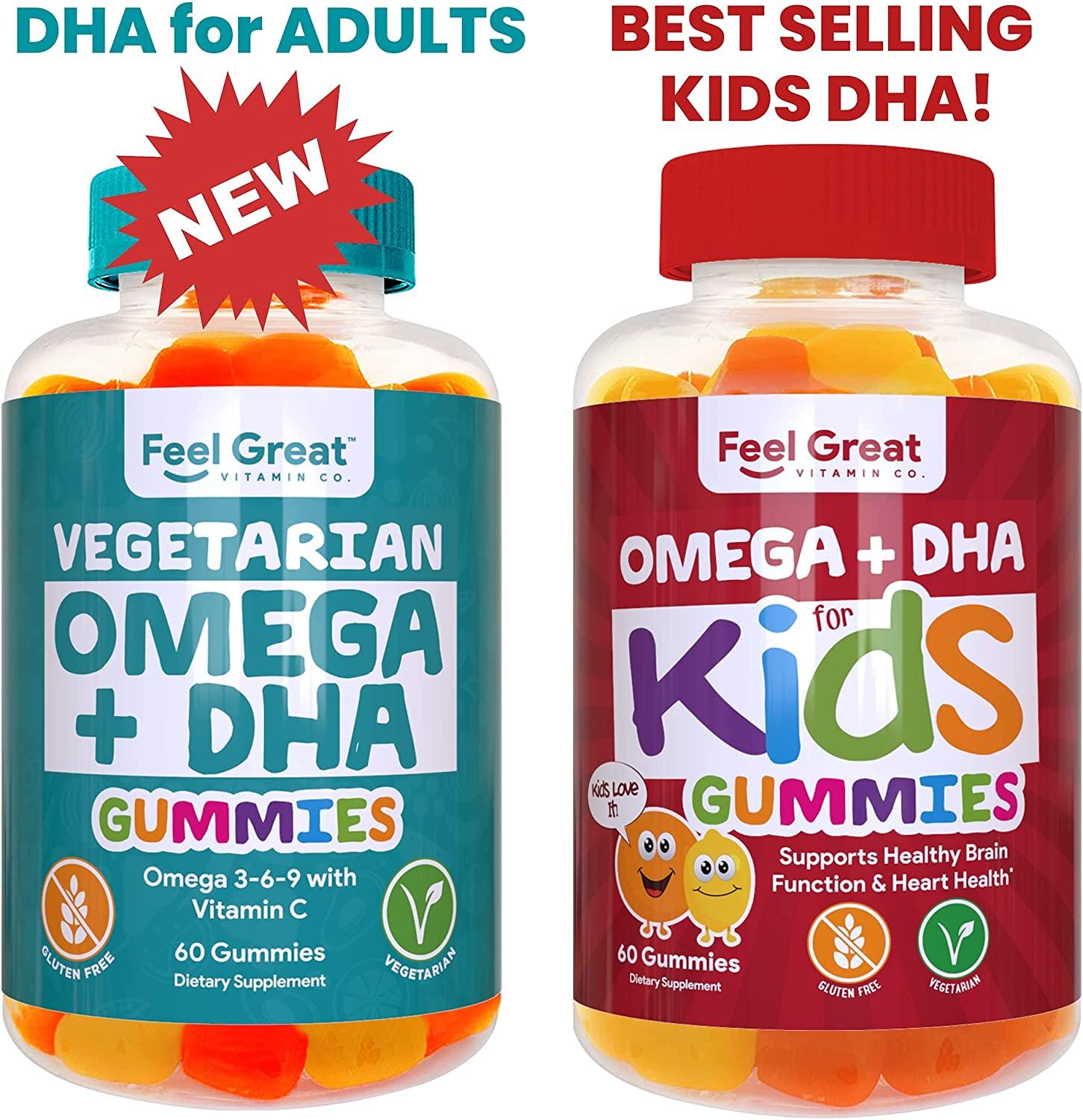 Feel Great Vitamin Co. DHA & Omega Gummies | Vegetarian | Vitamin C ...