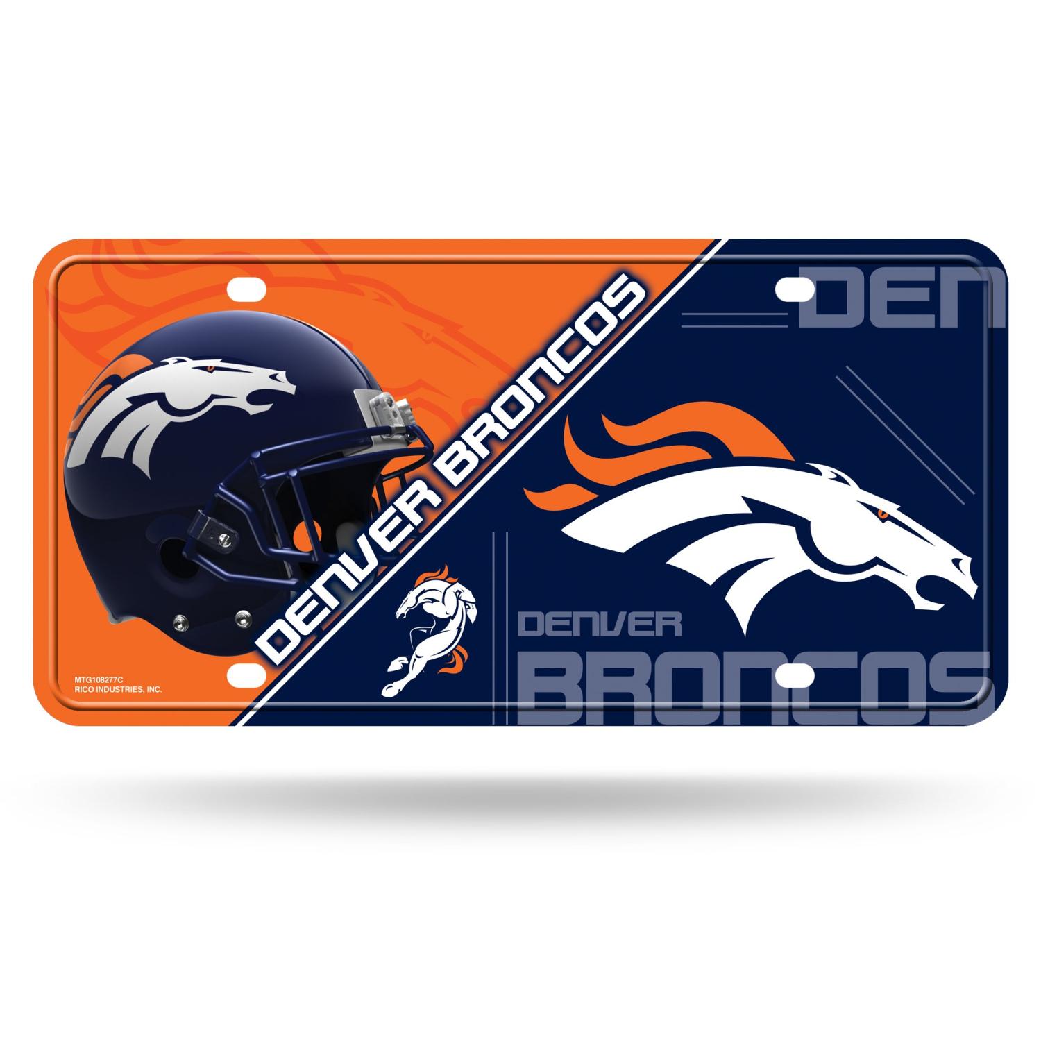 Buy Official NFL Denver Broncos Metal License Plate - Unisex Team ...