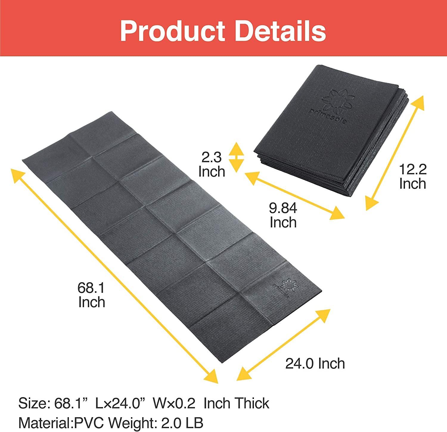 Primasole Folding Yoga Mat | Foldable & Portable for Travel | 4mm Thick ...