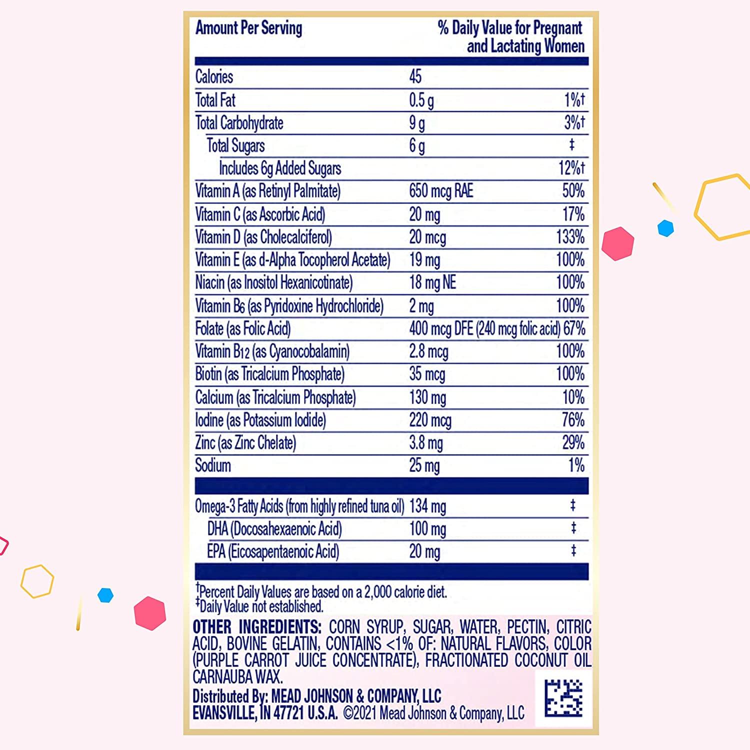 Enfamom Prenatal Multivitamin 75 Gummies | Omega-3 DHA, Folate, Calcium ...
