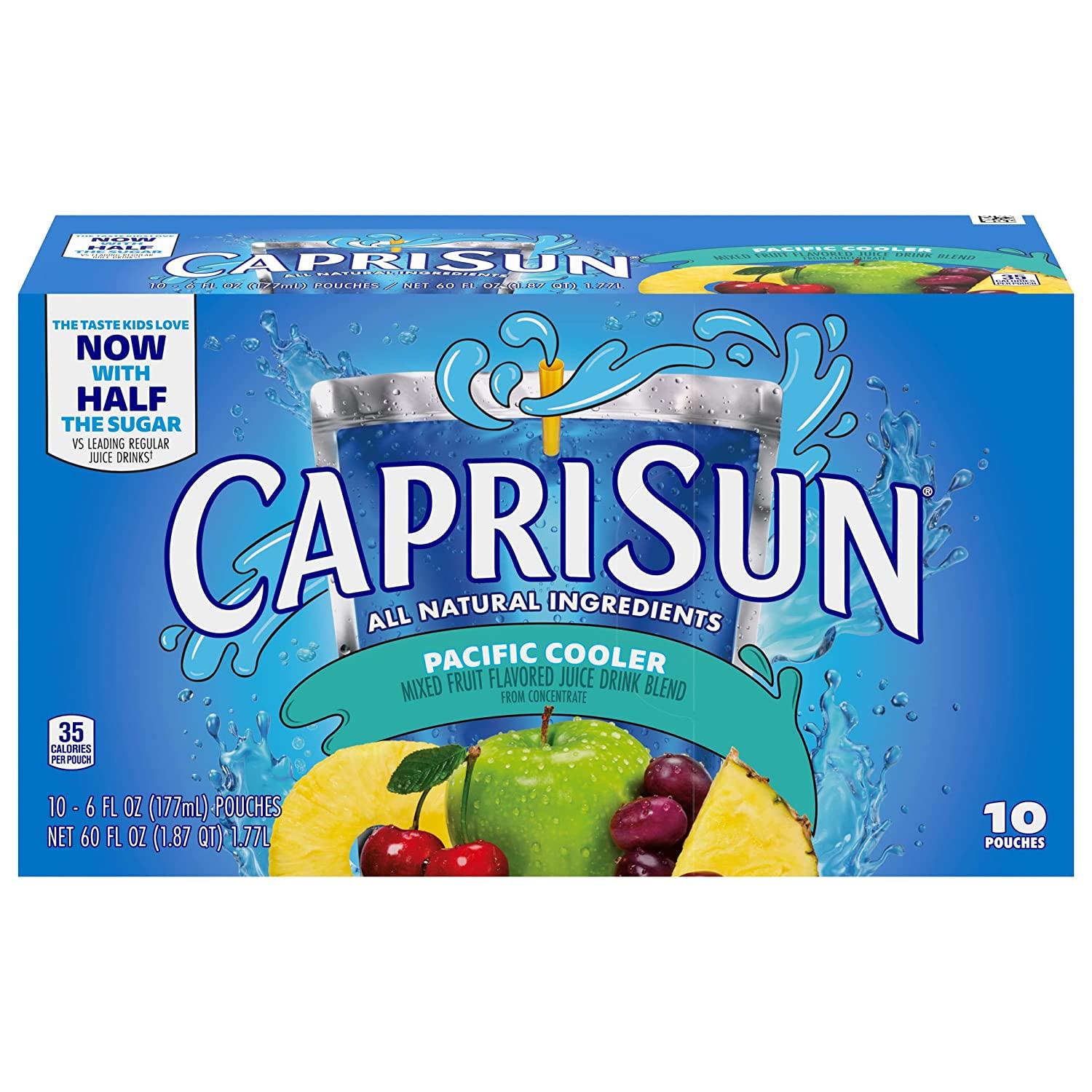 Capri Sun Pacific Cooler Mixed Fruit Kids Juice Drink Blend - 10 Pack ...