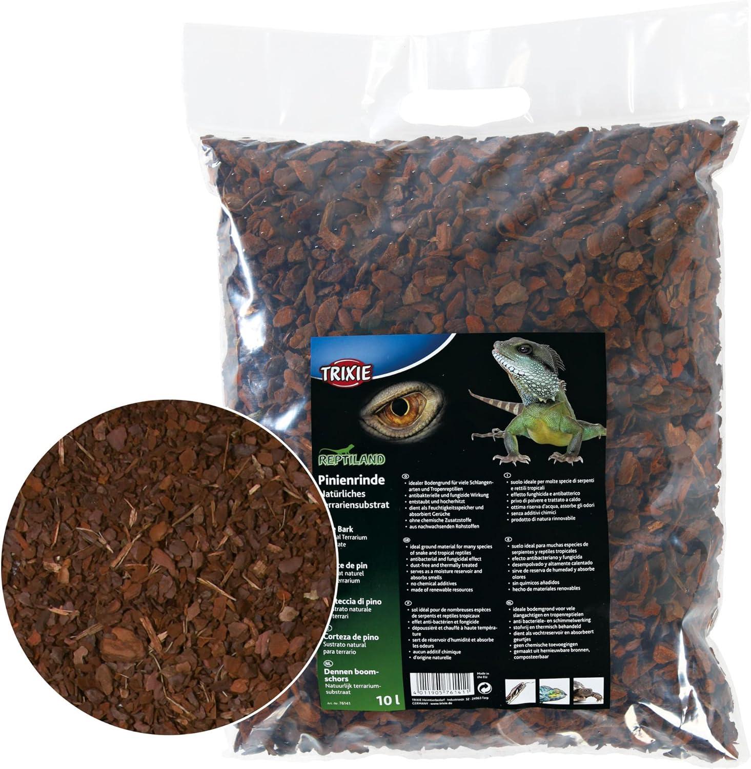 Buy Trixie 76141 Natural Pine Bark Substrate for Terrariums - 10L Brown ...
