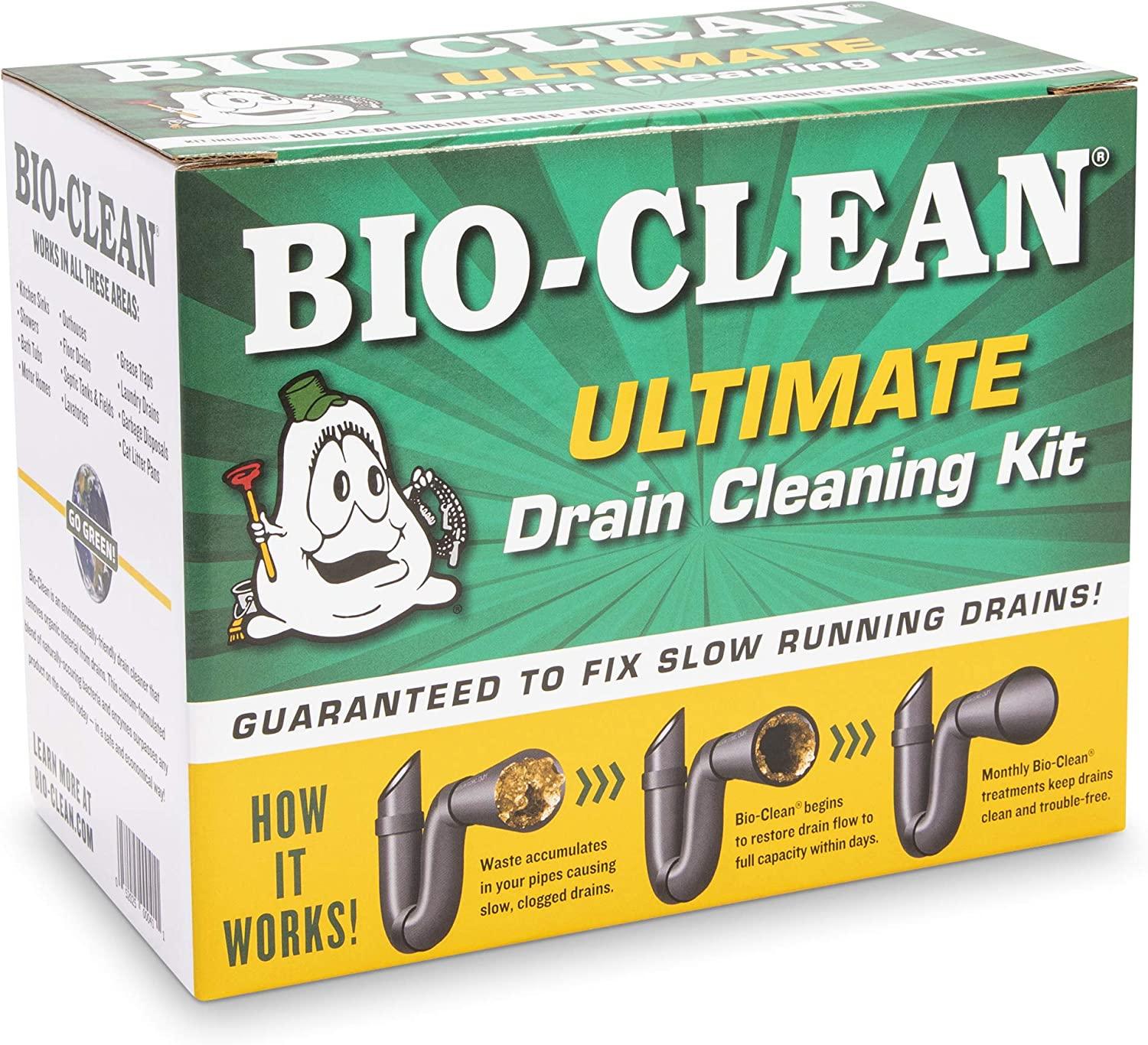 Bio-Clean Ultimate Drain Cleaning Kit - All Natural, 100% Guaranteed ...
