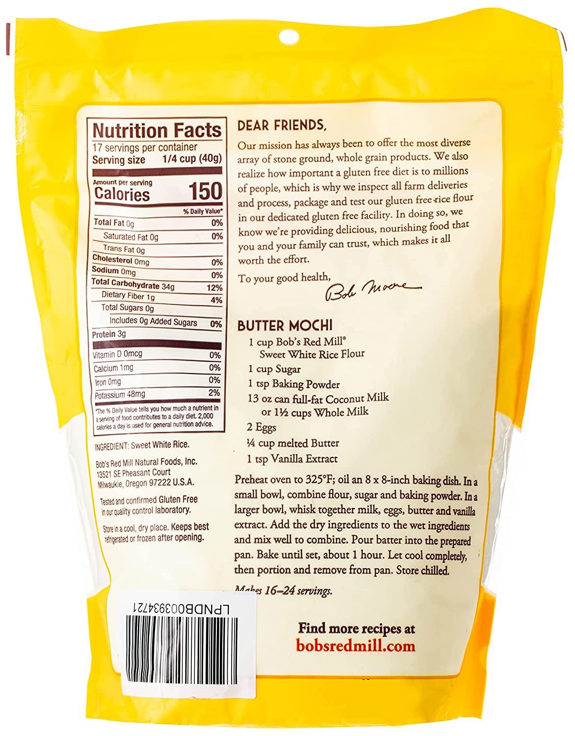 Bob's Red Mill Sweet White Rice Flour - 24 Oz (1.5 lb) | Gluten-Free ...