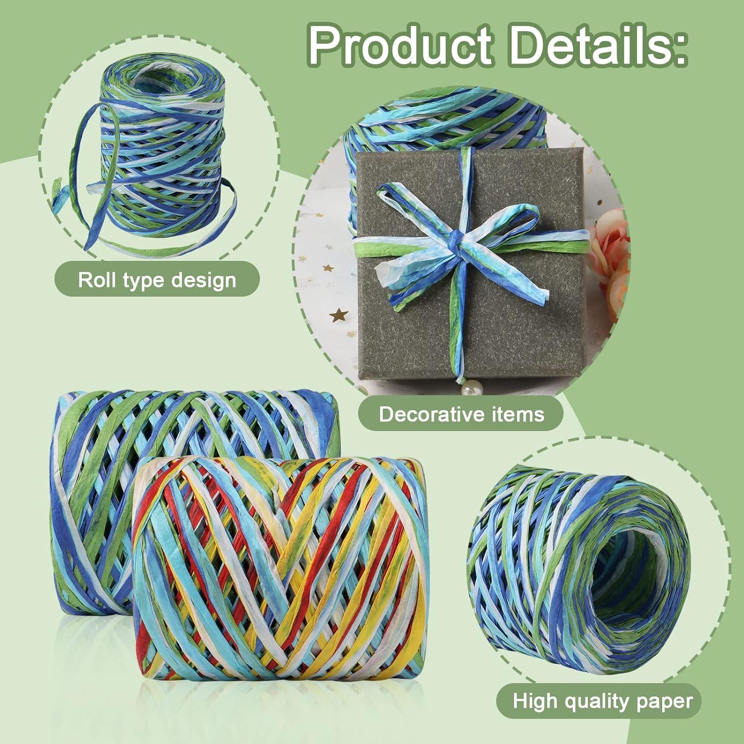 Yzzsjc 656ft Colored Raffia Ribbon for Gift Wrapping and Craft Projects ...