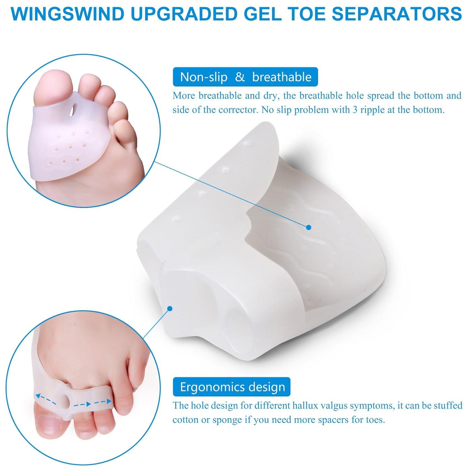 Bunion Corrector Pad Gel Toe Separators - Silicone Big Toe Splint for ...