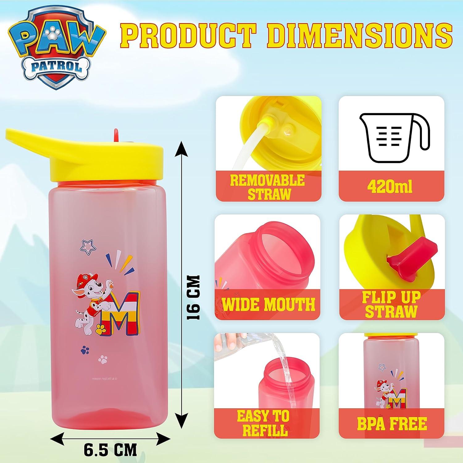 Paw Patrol Chase and Marshall 420ml Reusable Water Bottles for Kids ...