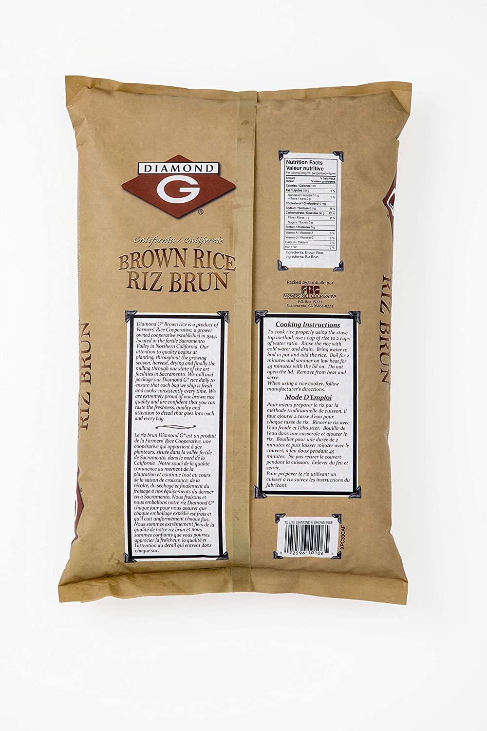 Diamond G Brown Rice 15lb - Premium Quality 15 Pound Pack | Buy Now ...