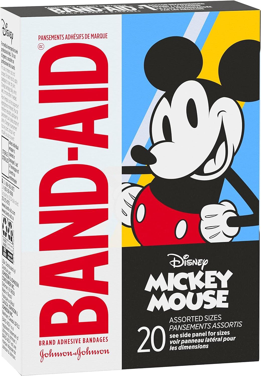 Band-Aid Adhesive Bandages with Disney's Mickey Mouse Fun Designs - 20 ...