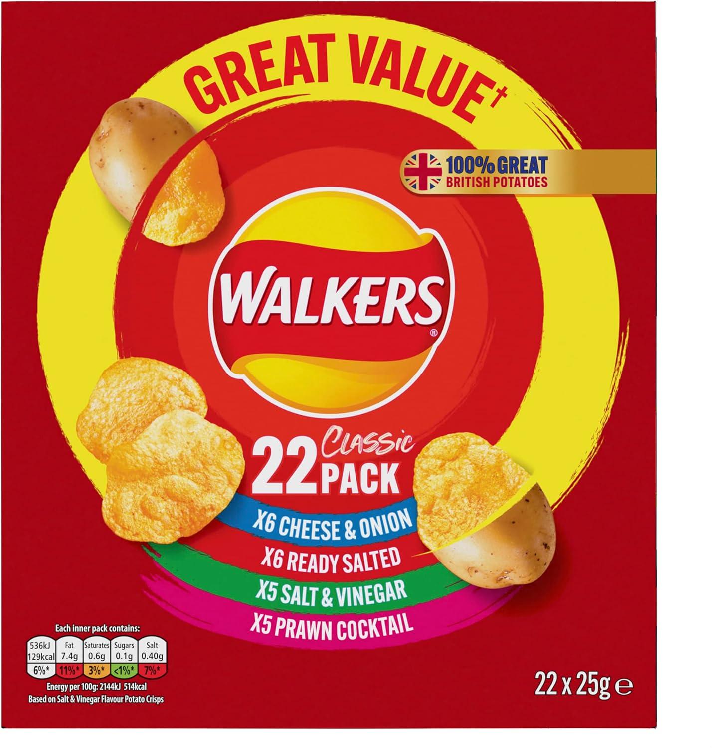 Walkers Classic Variety Multipack Crisps Box 22x25g | Buy Now with Express International ...