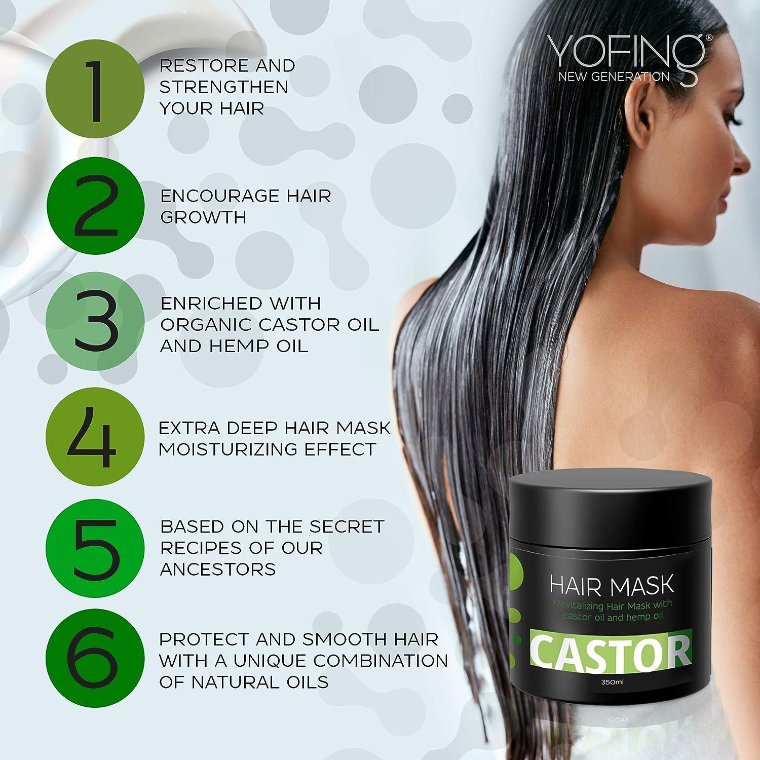 YOFING Castor Oil Hair Mask for Stronger, Longer Hair Growth | Buy Now ...