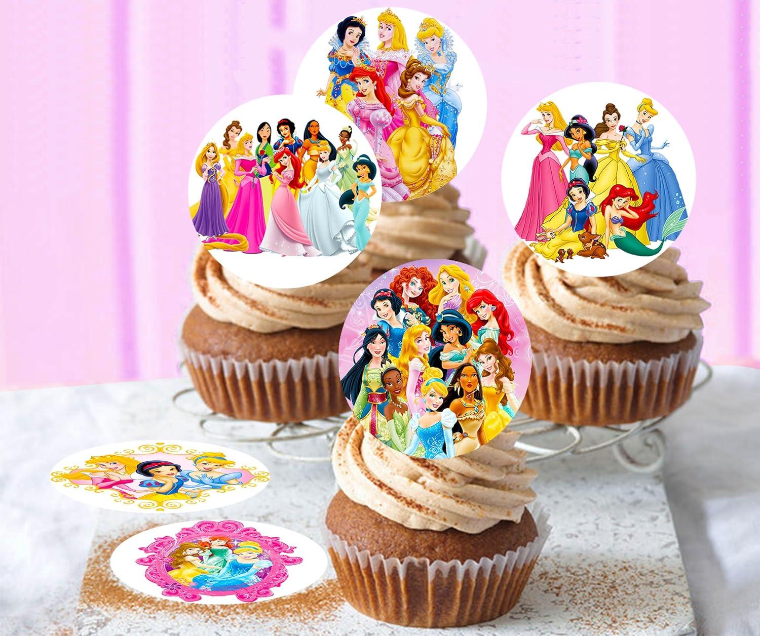 Pre-Cut Princess 1B Edible Stand up Wafer Paper Cupcake Toppers Cake ...