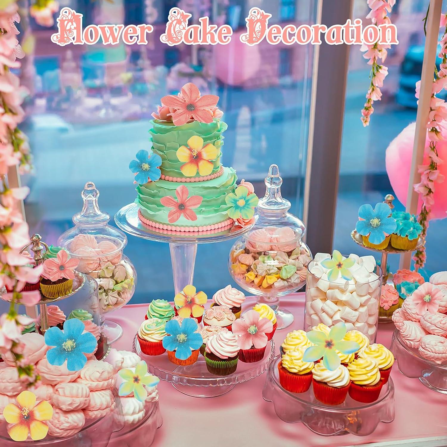 35 Pcs Edible Flowers Cake Decorations Wafer Paper Flower Cupcake ...