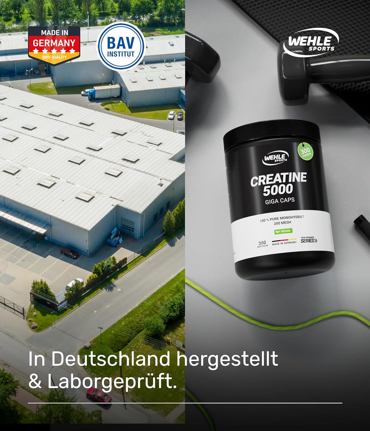 High Dose Creatine Capsules 5000mg - Vegan 300 Capsules Pure Creatine ...