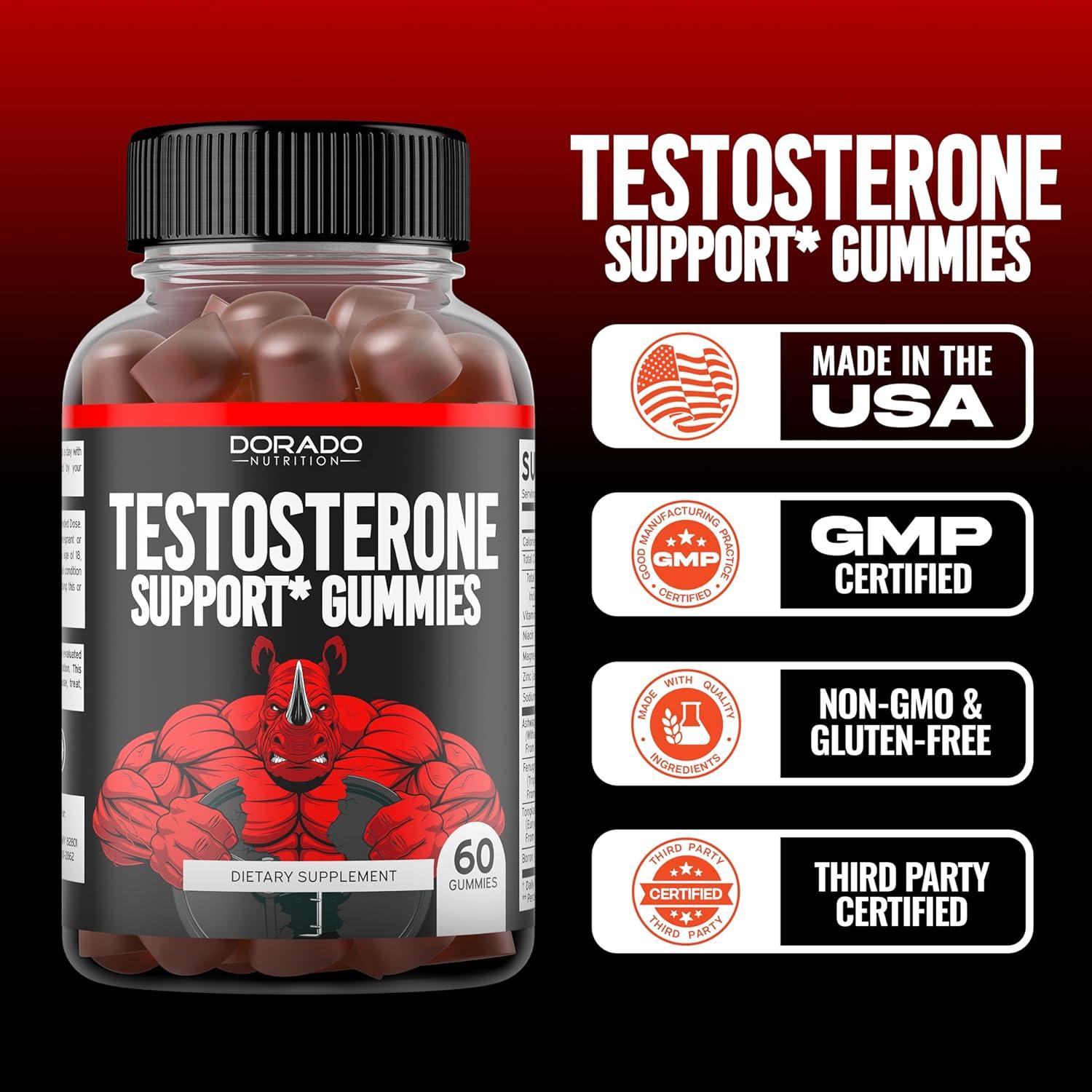 Testosterone Booster Gummies for Men - 60 Count | Premium Testosterone ...
