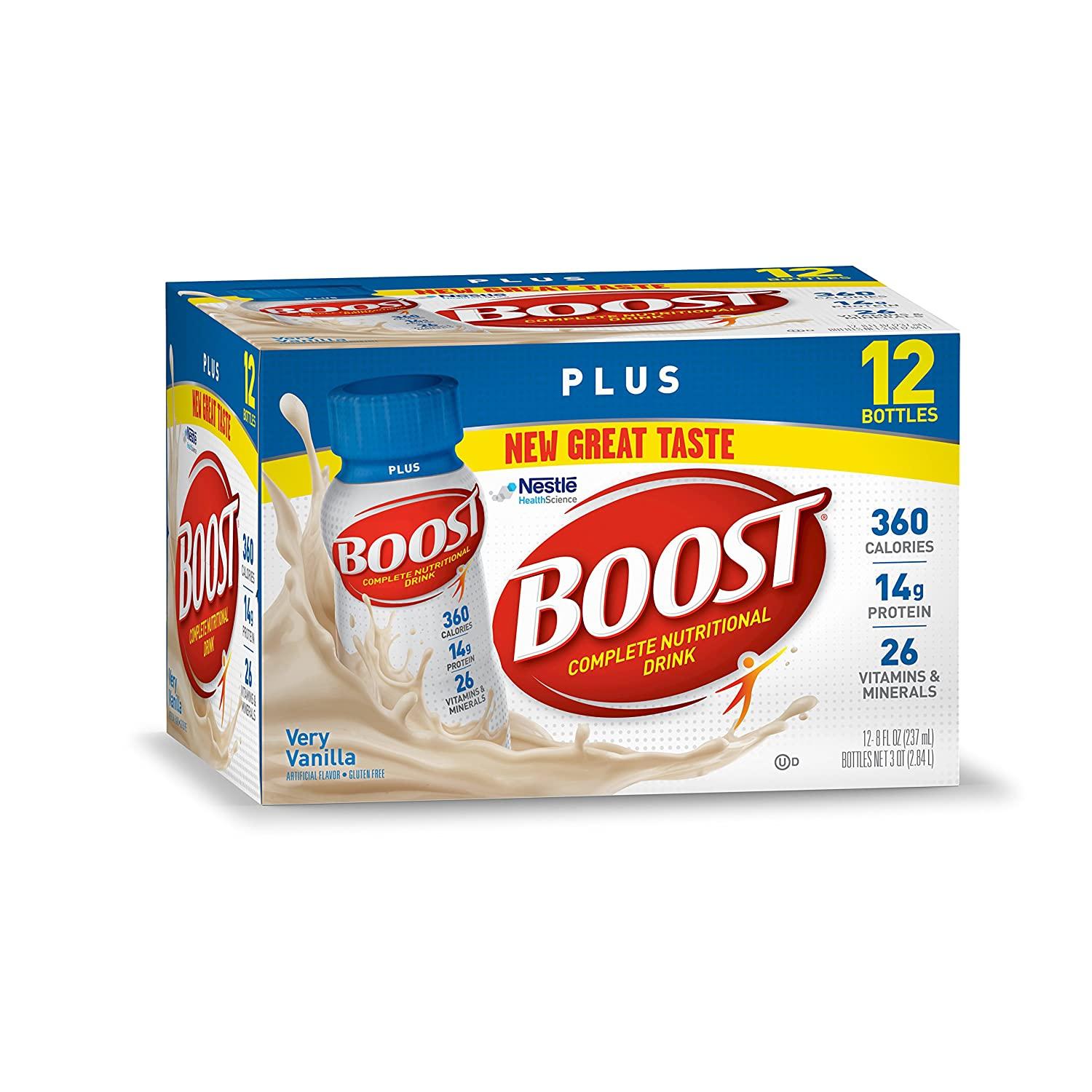 Boost Plus Very Vanilla Nutritional Drink 8 fl oz Bottle 12 Pack ...