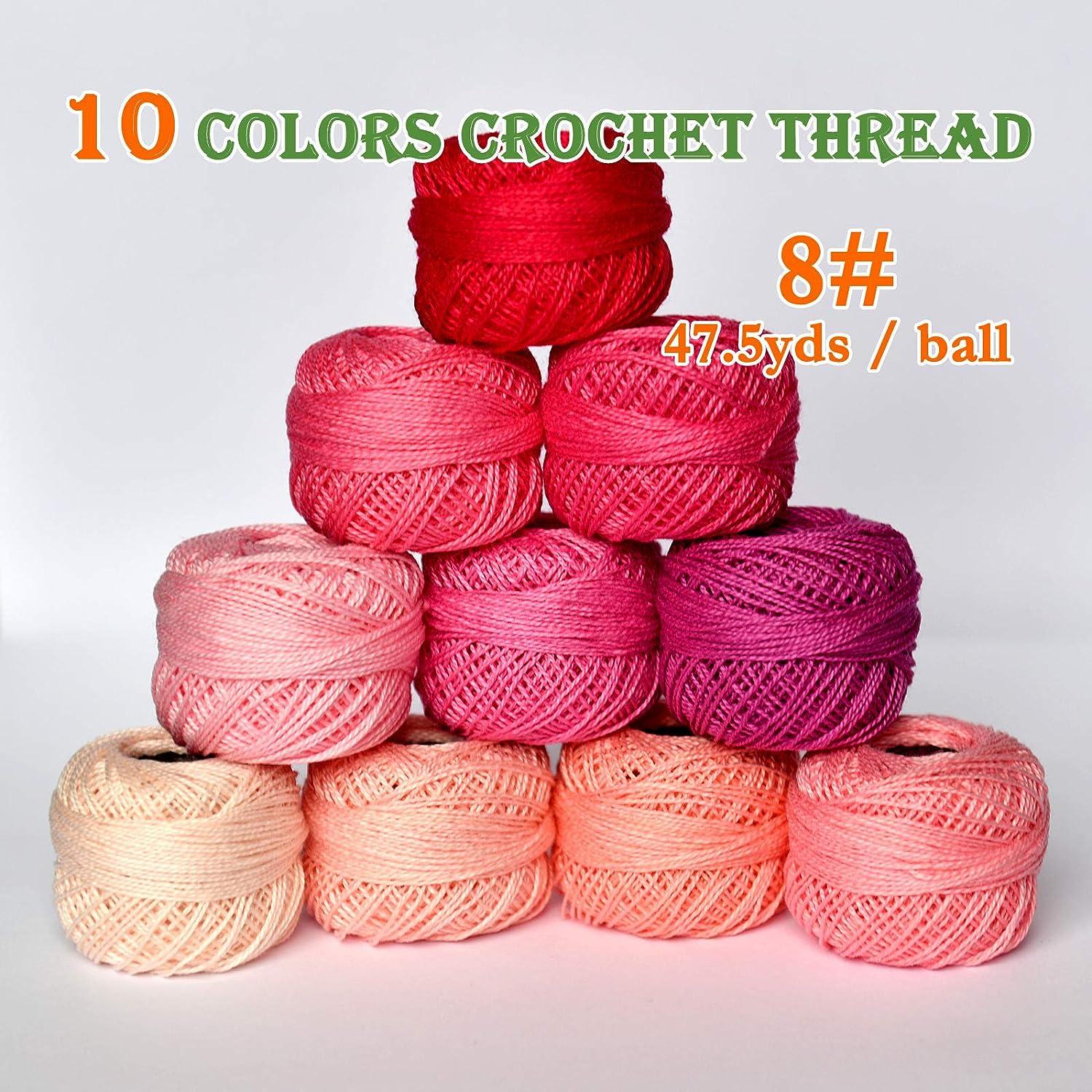 Crochet Thread 10 Balls Cardinal Size 8 - Pink Series | 5g Size 8 for ...