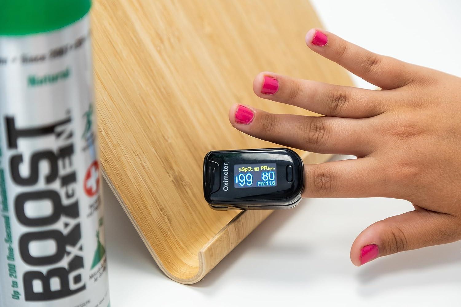 Boost Oxygen Deluxe Fingertip Pulse Oximeter | Premium Blood Oxygen ...