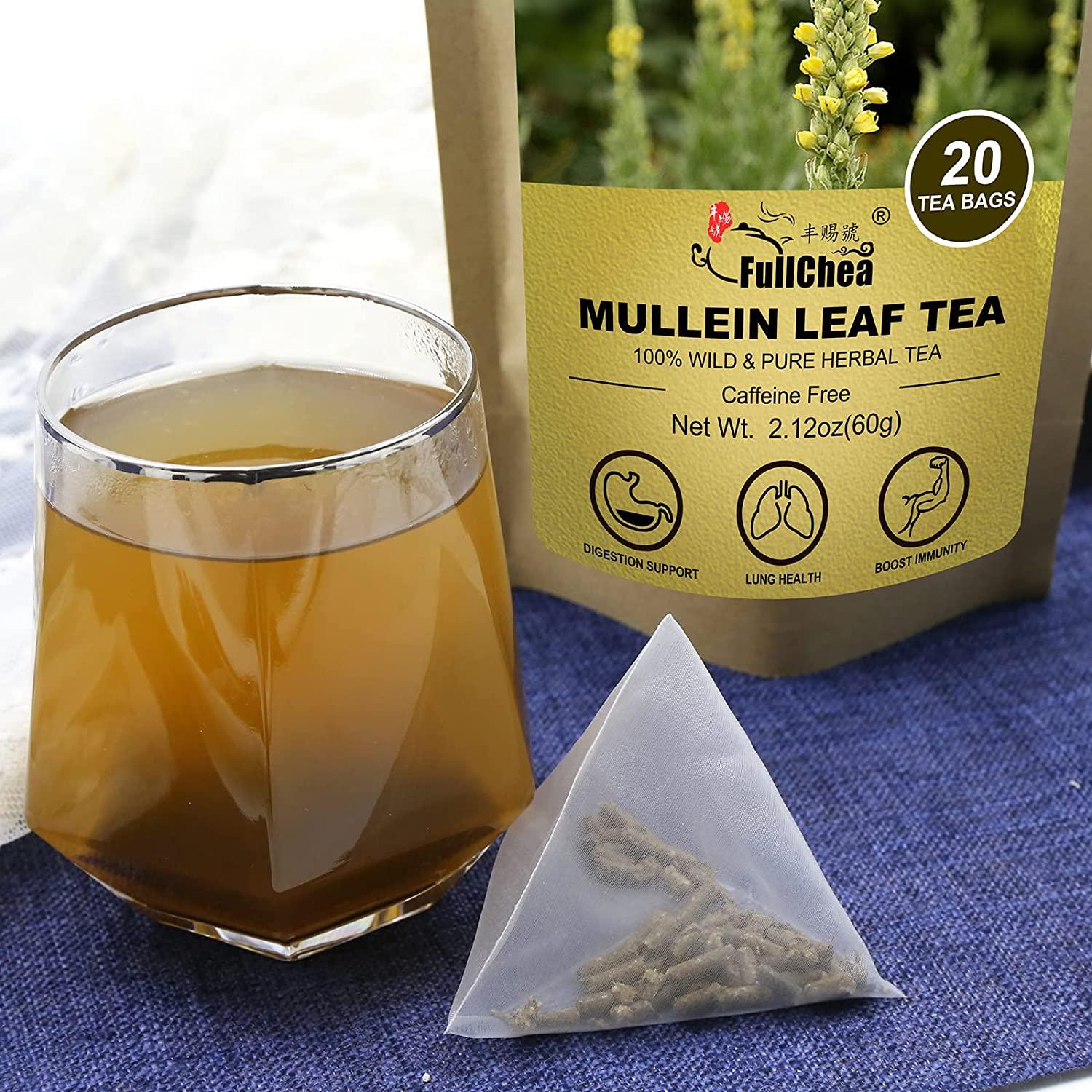 FullChea Mullein Leaf Tea Bags 20 Teabags - 3g/bag | Natural Lung ...