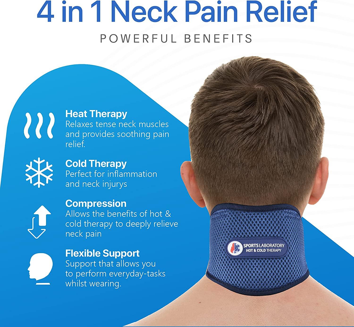 Sports Laboratory Ice Pack for Neck Relief - Adjustable Cervical Collar ...