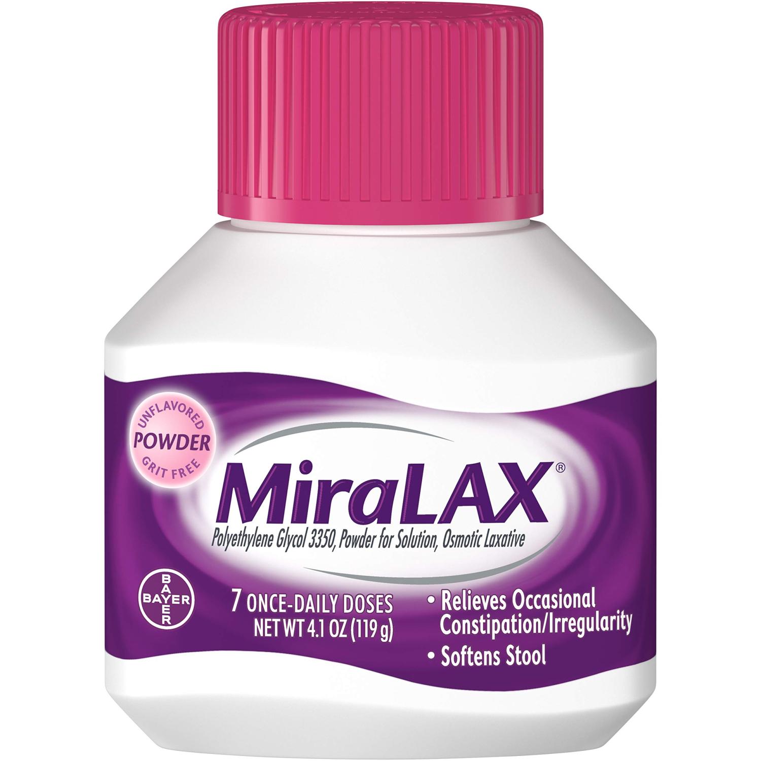 MiraLAX Laxative Unflavored Powder 4.1 oz - 17g Strength | Polyethylene ...