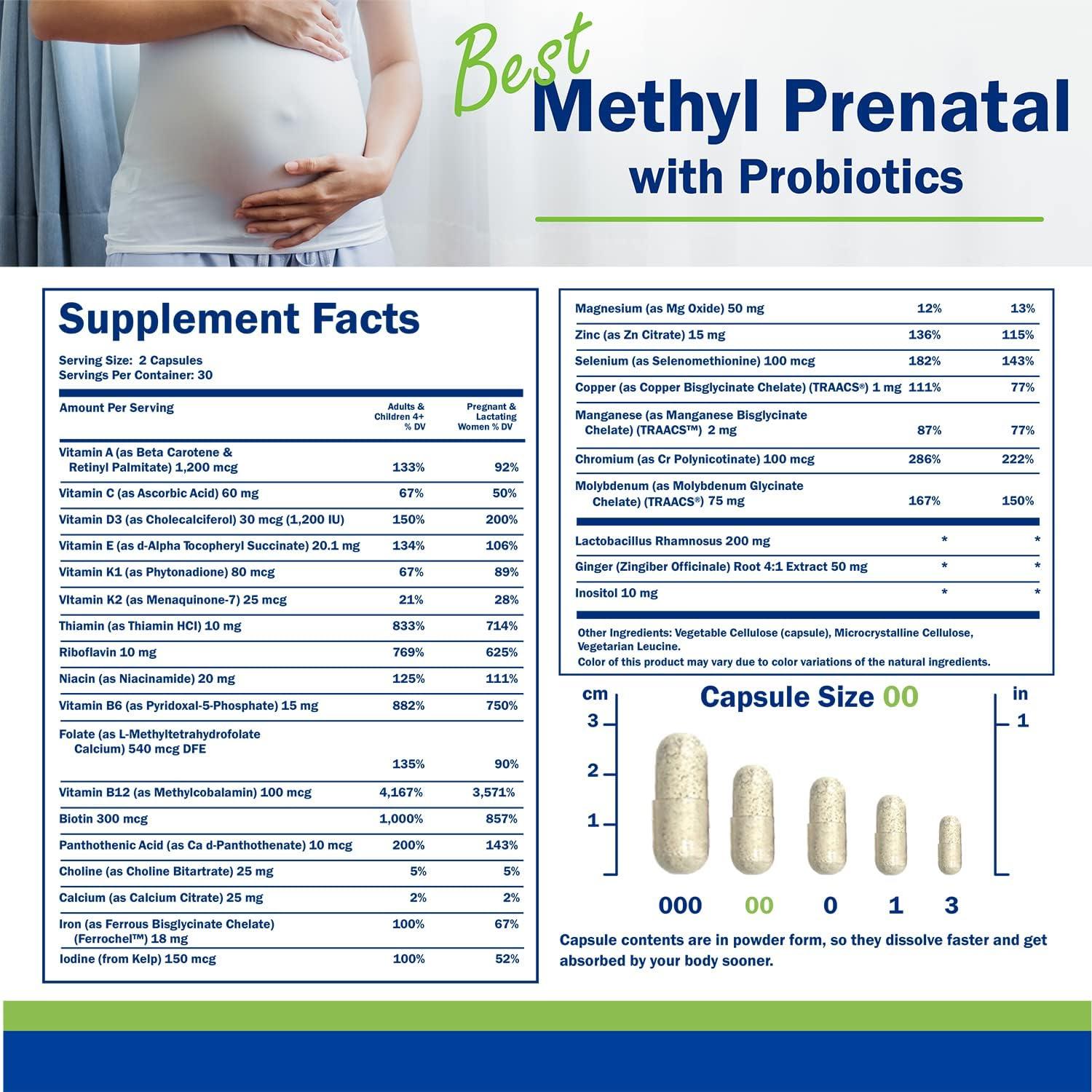 Power By Naturals Methyl Prenatal Vitamin with Probiotics - Essential ...