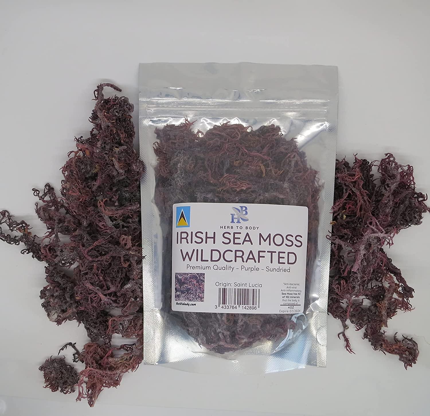 Premium Purple Irish Sea Moss 4oz | Wildcrafted from St Lucia | 100% ...