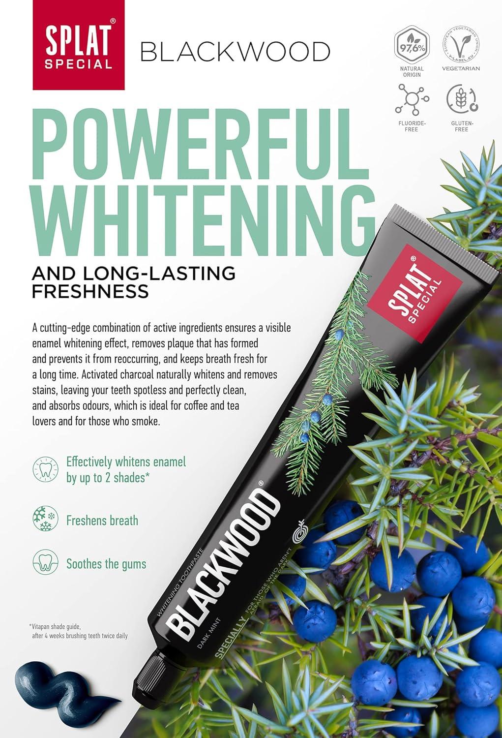 Splat Blackwood Whitening Toothpaste 75 ml - Natural Charcoal Formula ...