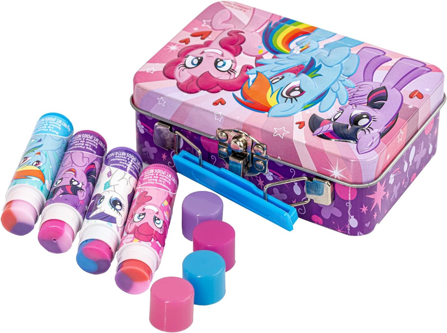 My Little Pony 4 Pack Vegan Lip Balm in Collectible Tin Case for Girls ...