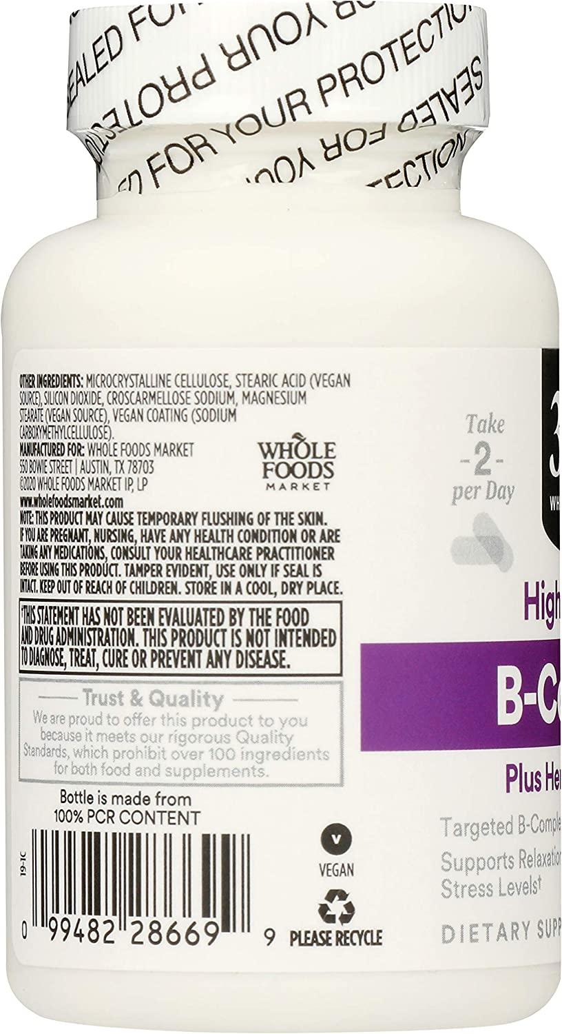 365 Whole Foods Market Vitamin B Complex | High Potency Herbal Support ...