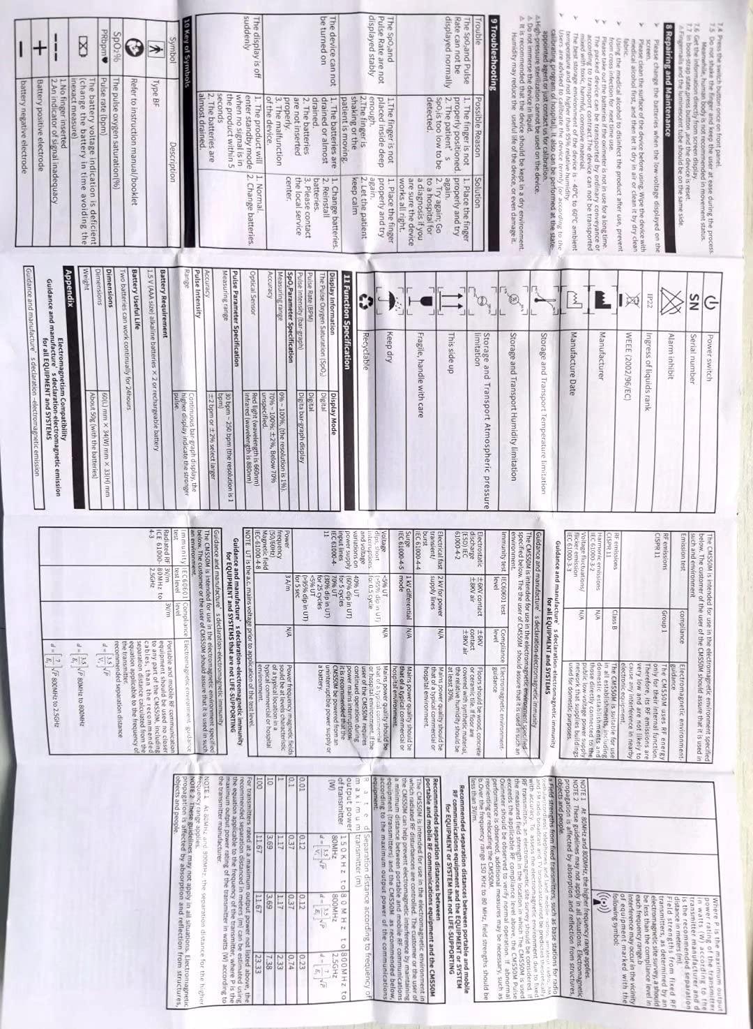 CONTEC LED CMS50M Pulse Oximeter SpO2 with PR Value Waveform - Blood ...