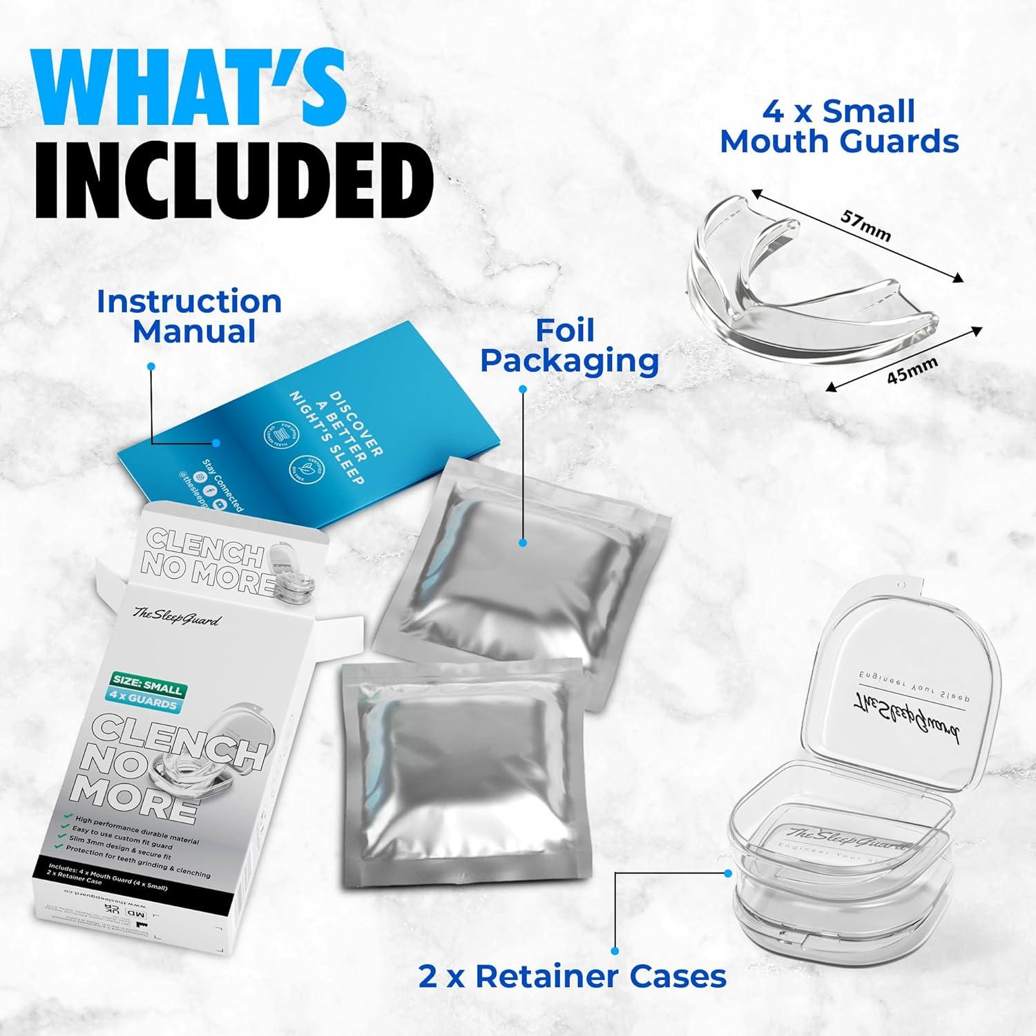 TheSleepGuard Womens Mouth Guard for Teeth Grinding Pack of 4 Small ...