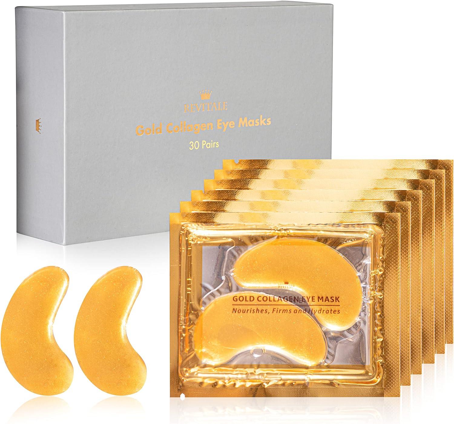 Revitale 24k Gold Under Eye Patches - Hydrating Collagen Gel Mask for ...