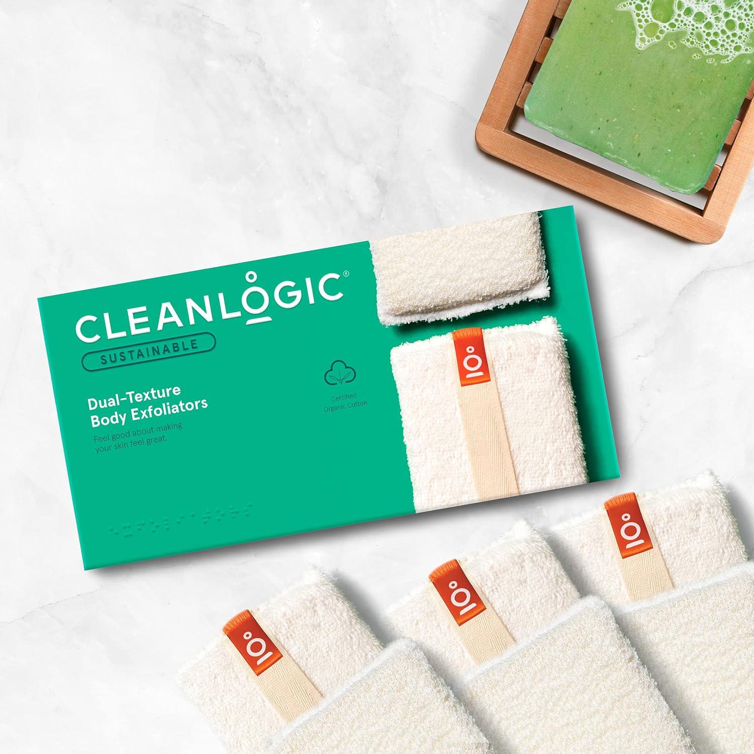 Cleanlogic Organic Cotton Exfoliating Body Scrubbers - 6 Count | Buy ...