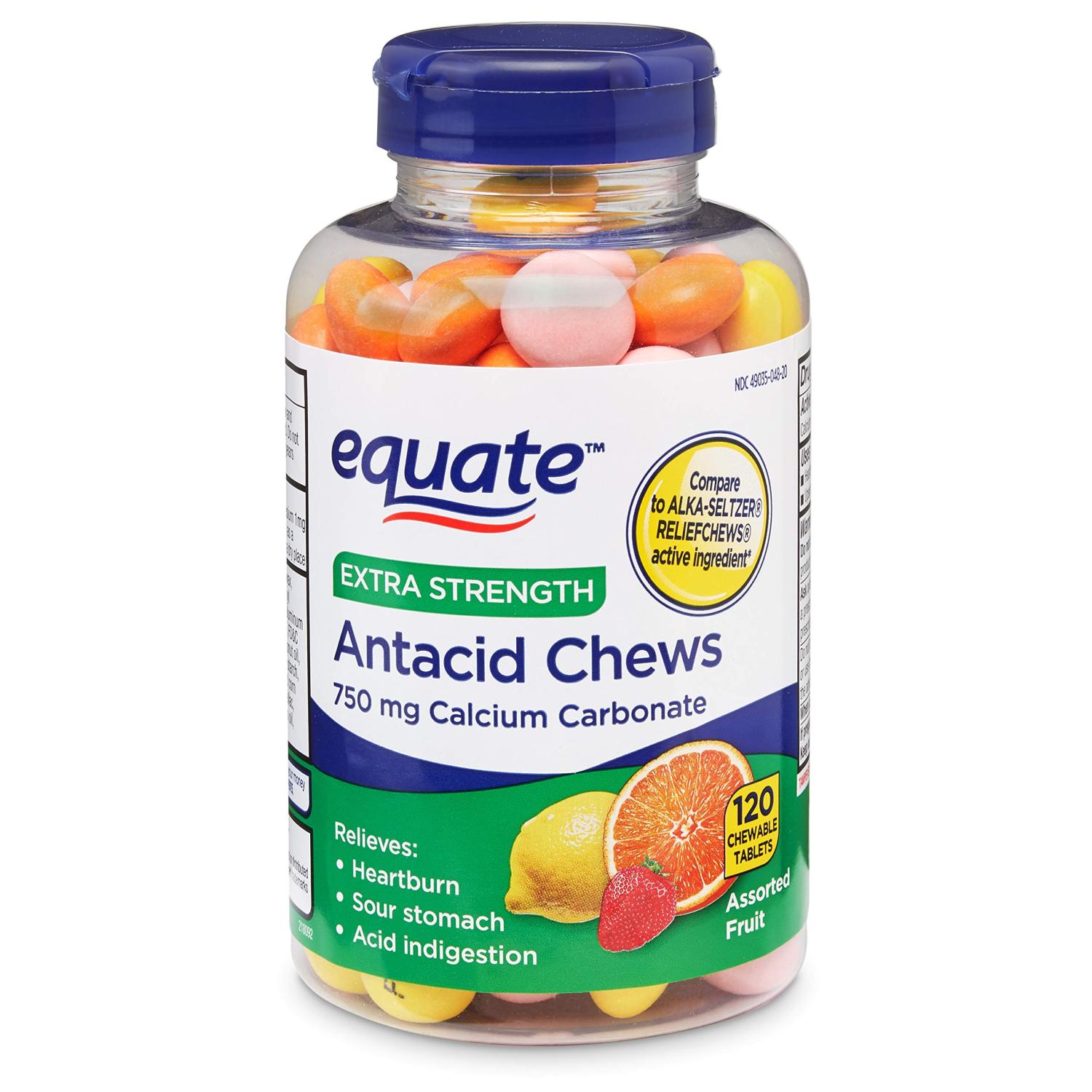 Equate Extra Strength Antacid Chews - Assorted Fruit Flavor - 120 ...