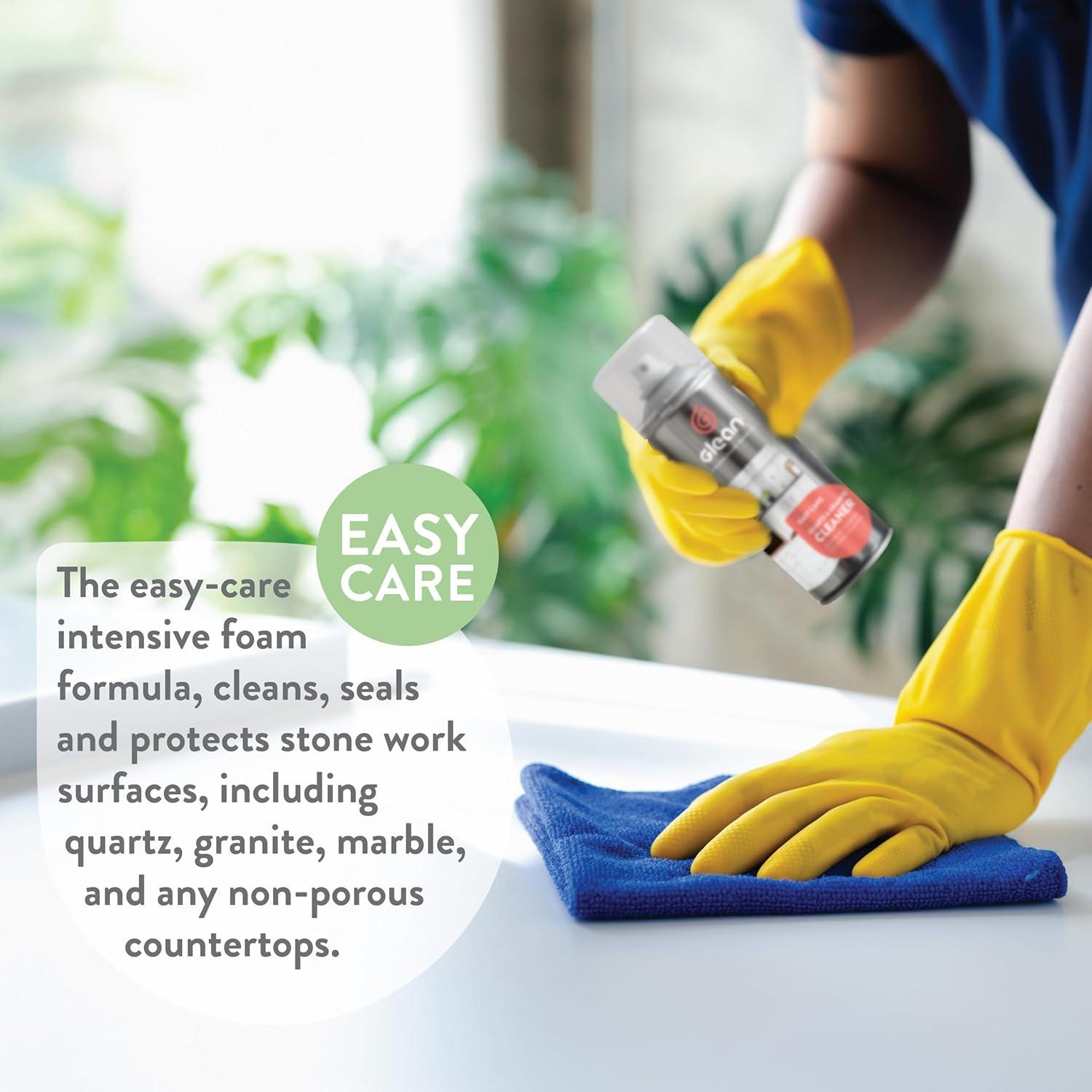 GLEAN Foaming Quartz & Granite Cleaner - Non Abrasive Streak-free Care ...