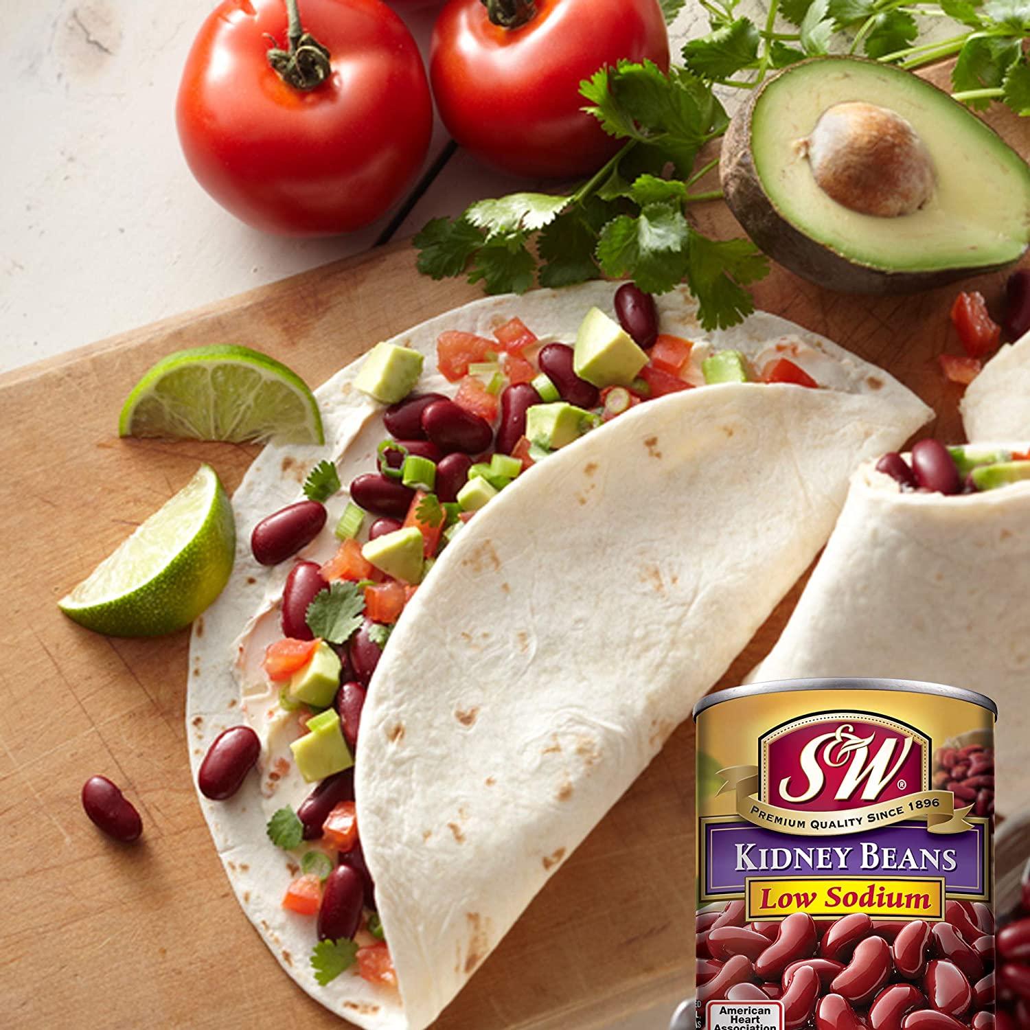 S&W Low Sodium Red Kidney Beans (12 Pack) - Vegan, Non-GMO, Gluten-Free ...