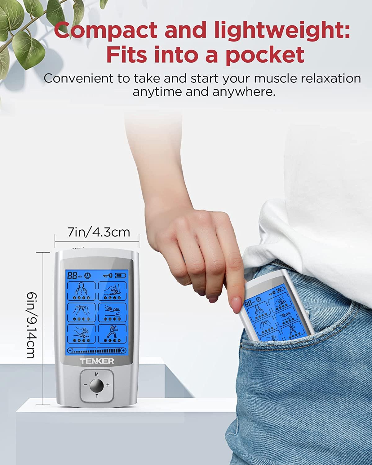 TENKER TENS EMS Unit Muscle Stimulator 24 Modes | Pain Relief & Muscle ...