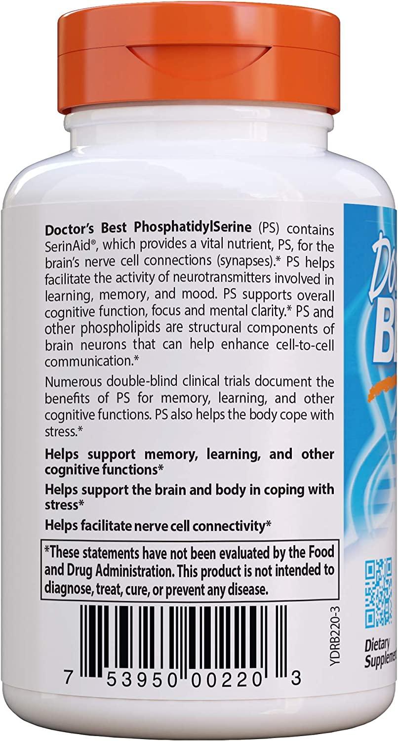 Doctor's Best Phosphatidylserine with SerinAid 100mg - 60 Softgels ...